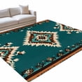 Area Rug 5x7ft Retro Geometric Green Brown Texture Washable Area Rugs ...
