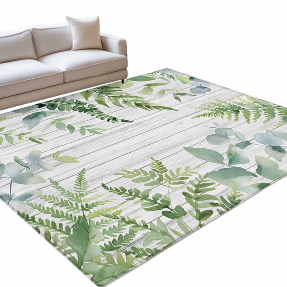 Area Rug 5x7ft Sage Green Leave Plant Washable Area Rugs for Living ...