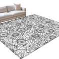 Area Rug 5x7ft Sunflower Plant Washable Area Rugs for Living Room Black ...