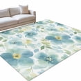 Area Rug 5x7ft Watercolor Blue Green Flowers Washable Area Rugs for ...