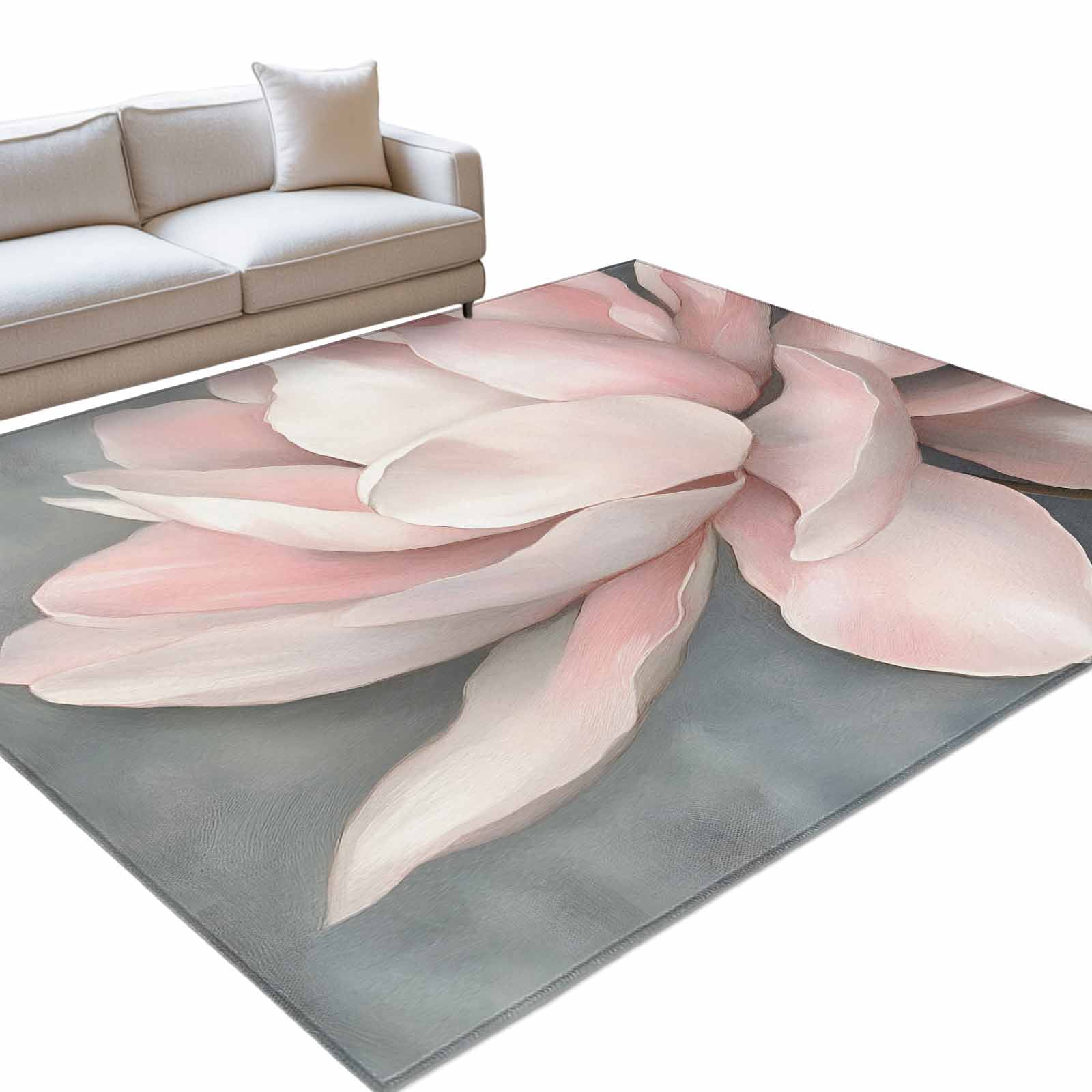 Area Rug 5x7ft Watercolors Pink Flowers Washable Area Rugs for Living ...