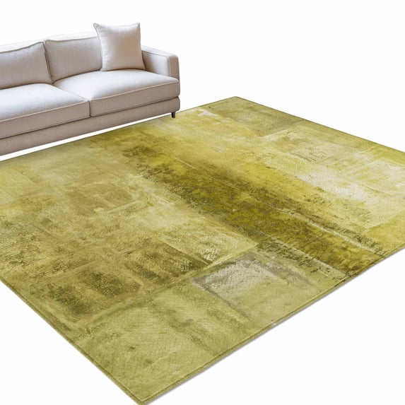 Area Rug 5x7ft Yellow Paint Washable Area Rugs for Living Room Abstract ...