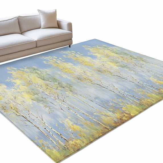 Area Rug 5x7ft Yellow Tree Plant Washable Area Rugs for Living Room ...