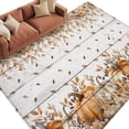 Area Rug 5x8ft, Autumn Thanksgiving Pumpkin Rose Washable Rugs for ...