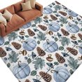 Area Rug 5x8ft, Blue Pumpkin on Wood Board Washable Rugs for Living ...