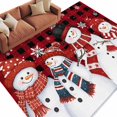 Area Rug 5x8ft, Christmas Snowman Snowflake Seamless Washable Rugs for ...