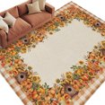 Area Rug 5x8ft, Fall Thanksgiving Pumpkin Cabin Washable Rugs for ...