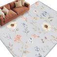 Area Rug 5x8ft, Farmhouse Floral Berry Leaves Washable Rugs for Living ...