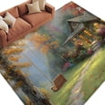 Area Rug 5x8ft, Forest Cottage Fall Maple Leaf Washable Rugs for Living ...