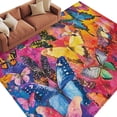 Area Rug 5x8ft, Garden Colorful Wings Butterfly Washable Rugs for ...