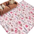Area Rug 5x8ft, Pastoral Pink Flower Leaf Washable Rugs for Living Room ...