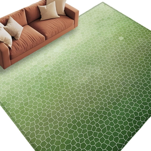 Area Rug 5x8ft, Sage Green Gradient Plaid Washable Rugs for Living Room ...