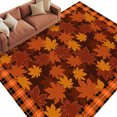 Area Rug 5x8ft, Thanksgiving Orange Maple Leaf Fall Seamless Washable ...