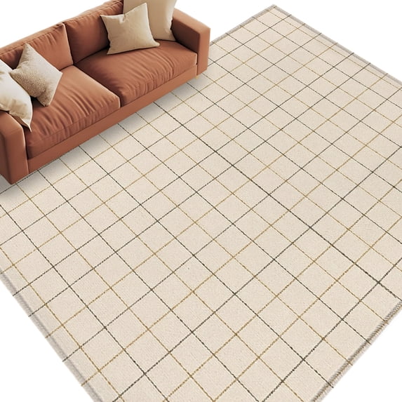 Area Rug 5x8ft, Traditional Grid Pattern Washable Rugs for Living Room ...