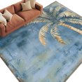 Area Rug 5x8ft, Vintage Brown Tropical Palm Washable Rugs for Living ...