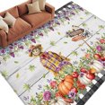 Area Rug 5x8ft, Welcome Words Wildflowers Washable Rugs for Living Room ...