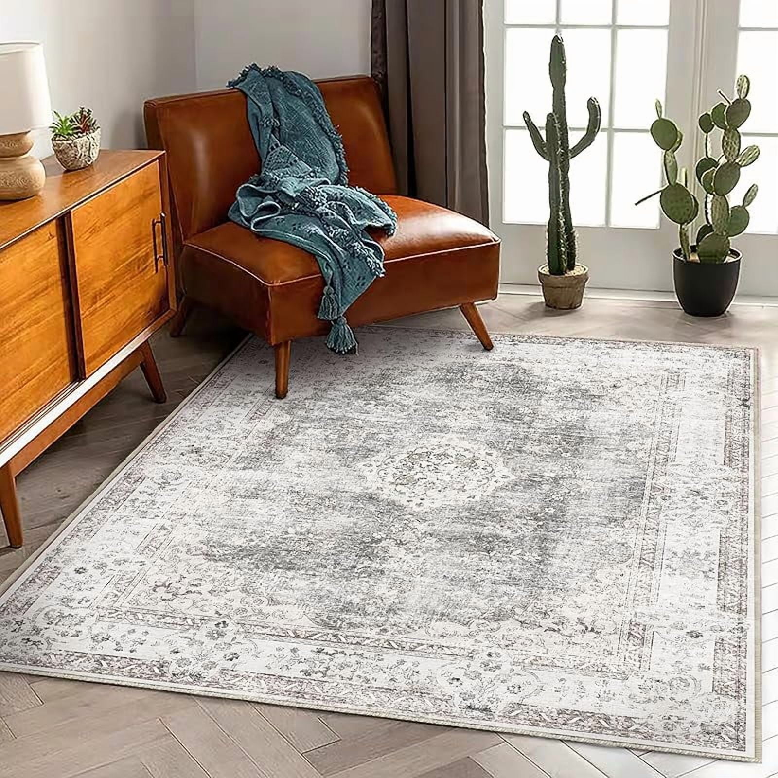 Area Rug 6'x9' Washable Vintage Traditional Floor Cover Thin Retro ...