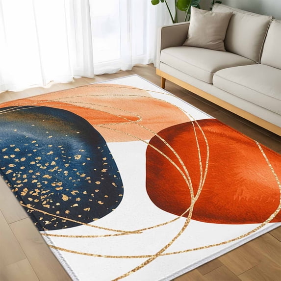 Area Rug 60×96in, Abstract Boho Geometric Line Floor Carpet Living Room ...