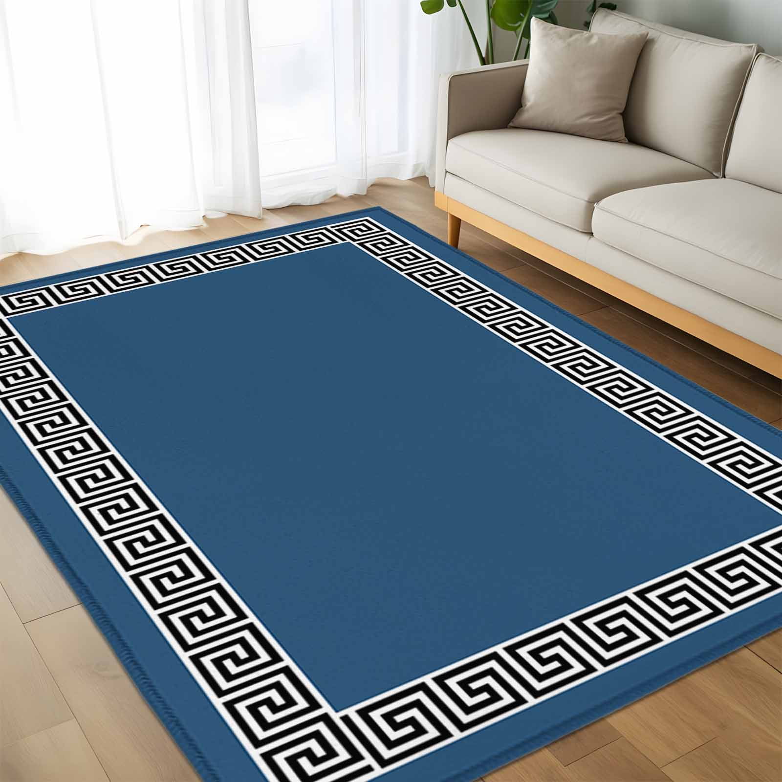 Area Rug 60×96in, Abstract Greek Inspired Geometric Art Floor Carpet ...
