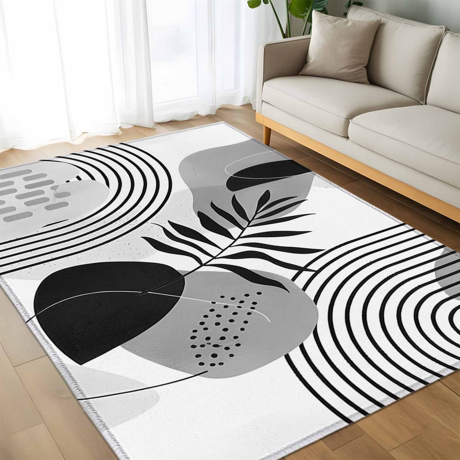 Area Rug 60×96in, Bohemian Arch Abstract Geometric Floor Carpet Living ...