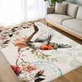 Area Rug 60×96in, Spring Bird Vintage Postcard Floor Carpet Living Room ...