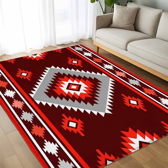 Area Rug 60×96in, Vintage Tribal Pattern Floor Carpet Living Room Rug ...