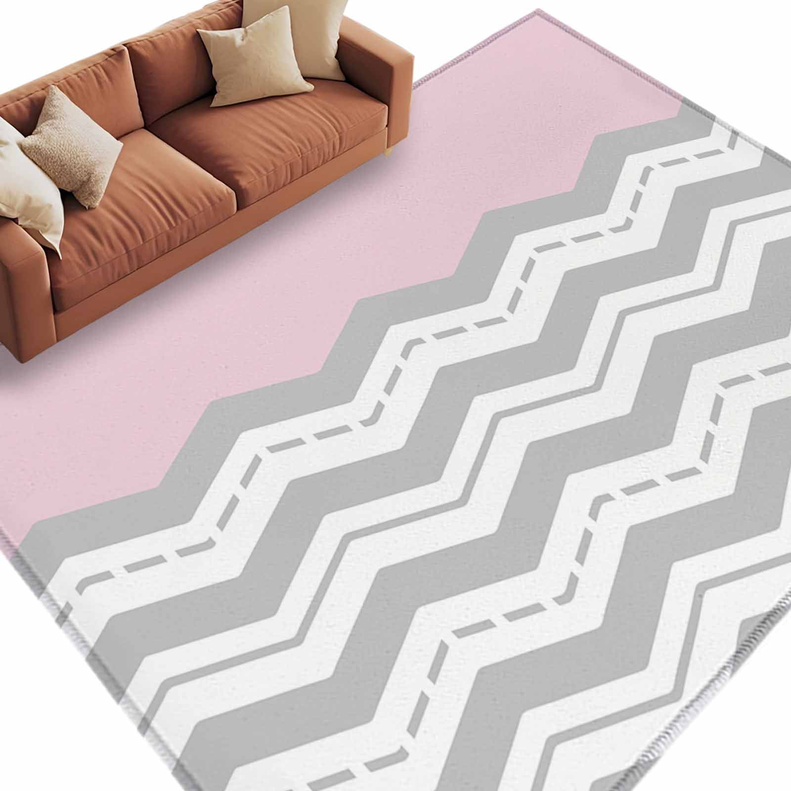Area Rug 60×96in, Water Ripple Abstract Geometric Floor Carpet Living ...