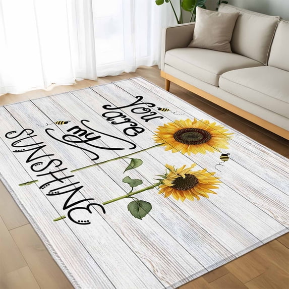 Area Rug 60×96in, You Are My Sunshine Words Floor Carpet Living Room ...