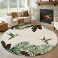 Area Rug 60in, Tropical Hummingbird Monstera Floor Carpet Living Room ...