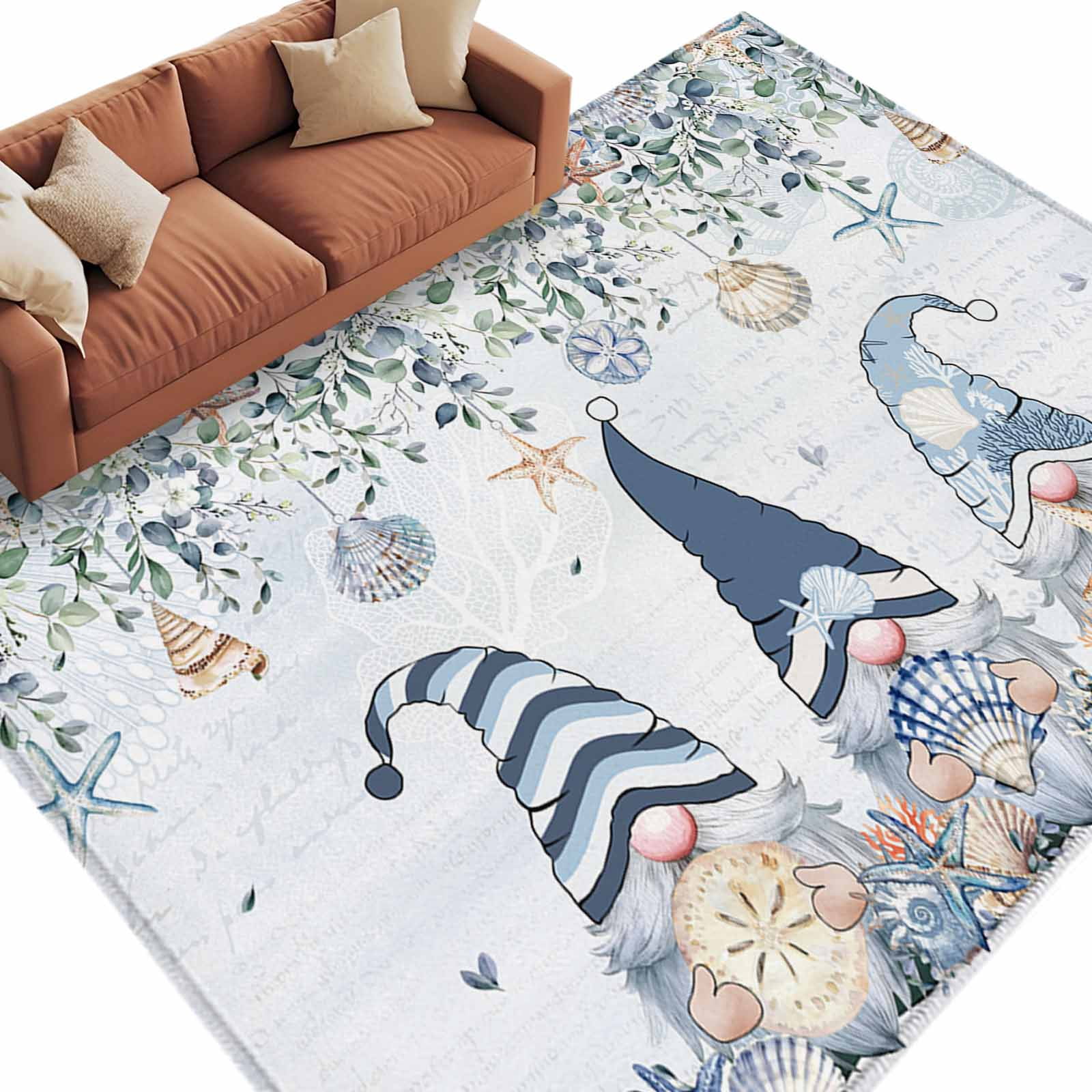 Area Rug 72×108in, Dwarf Ocean Shell Starfish Floor Carpet Living Room ...