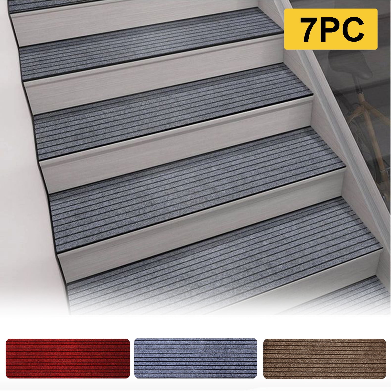 Area Rug 7pcs Horizontal Striped Brushed Stair Mats Household Stair ...
