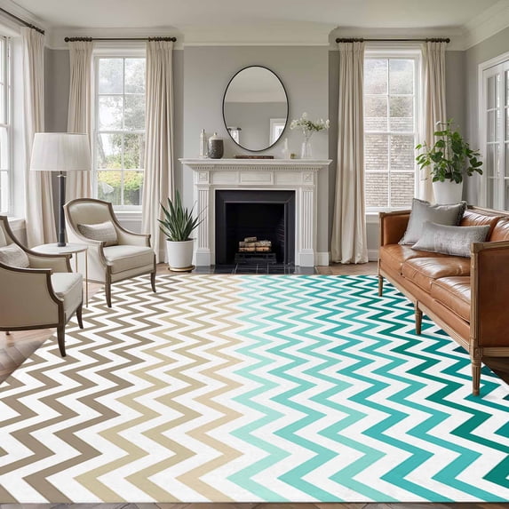 Area Rug 8x10ft Abstract Ombre Herringbone Texture Area Rugs Washable ...