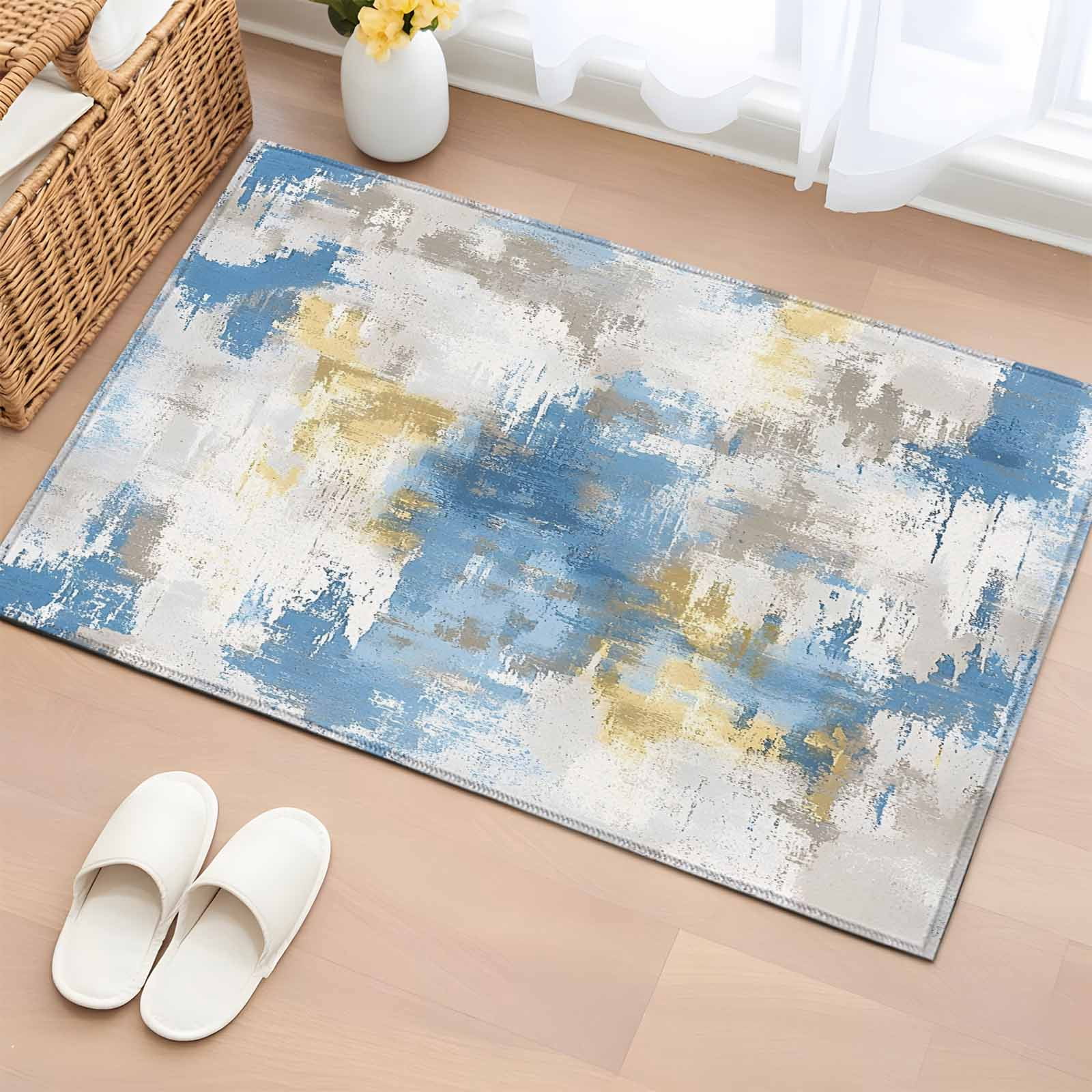 Area Rug Abstract Blue Gray Abstract Texture Rectangle Area Rugs ...