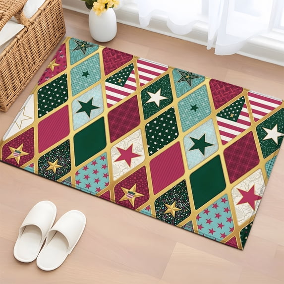 Area Rug Abstract Geometric Diamond Soft Rectangle Area Rugs Washable ...