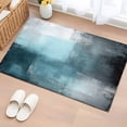Area Rug Abstract Teal Grey Color Block Soft Rectangle Area Rugs ...