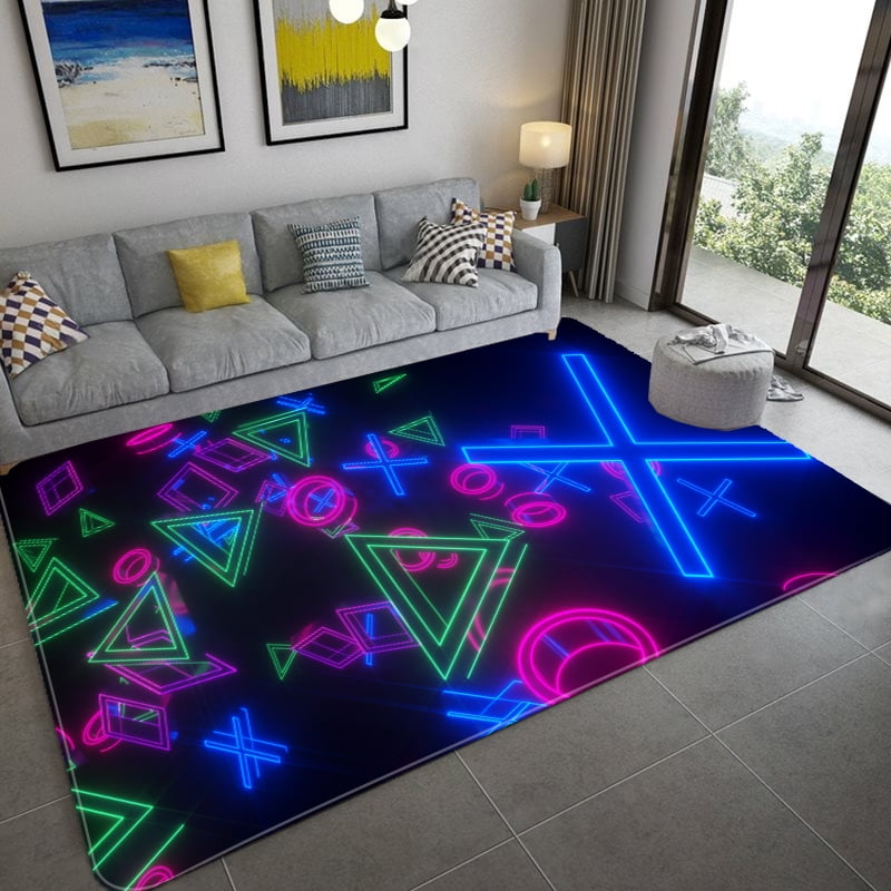 Area Rug Anime Gamer Controller Carpets Kids Play Large Area Rugs Child ...