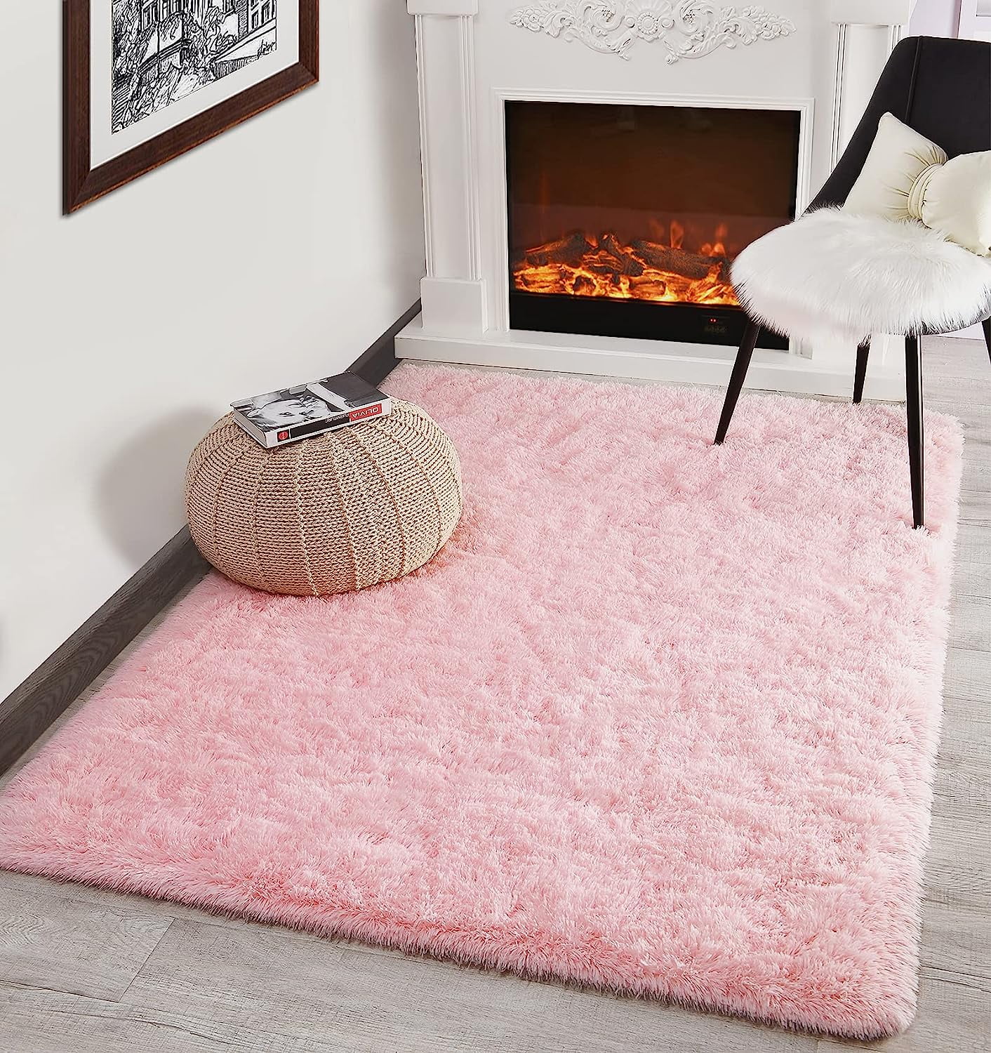 Area Rug for Bedroom,4'X6', Fluffy Shag Rug for Living Room, Furry ...