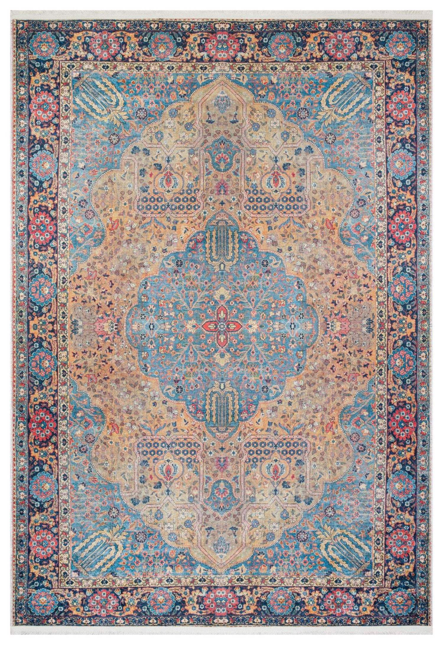 Area Rug (Blue Blossom Pattern) - Walmart.com