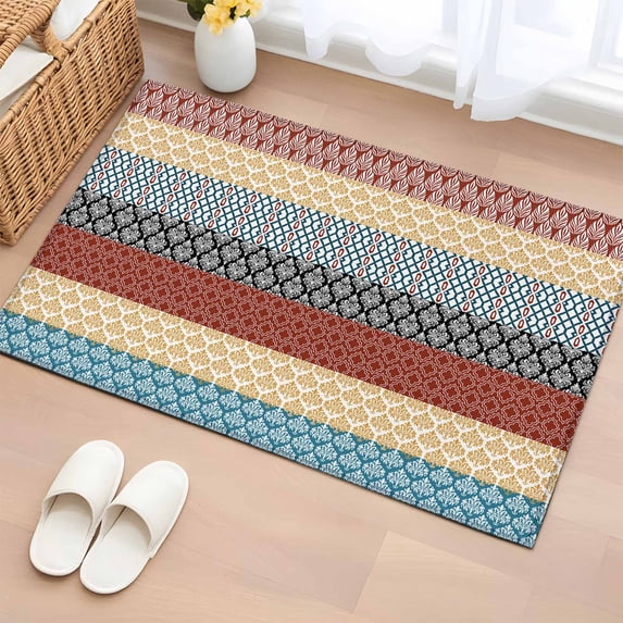 Area Rug Bohemian Stripe Colorful Abstract Geometric Rectangle Area ...