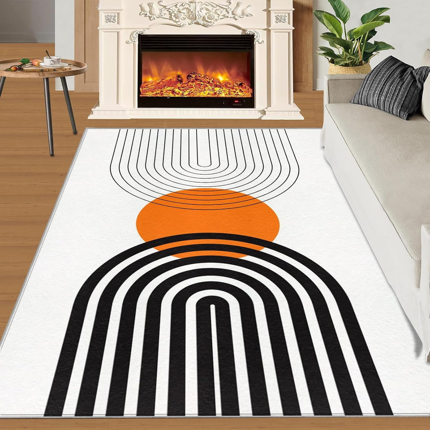 Area Rug Boho Cute Sun Carpet for Bathroom, Minimalist Aesthetic Anti ...