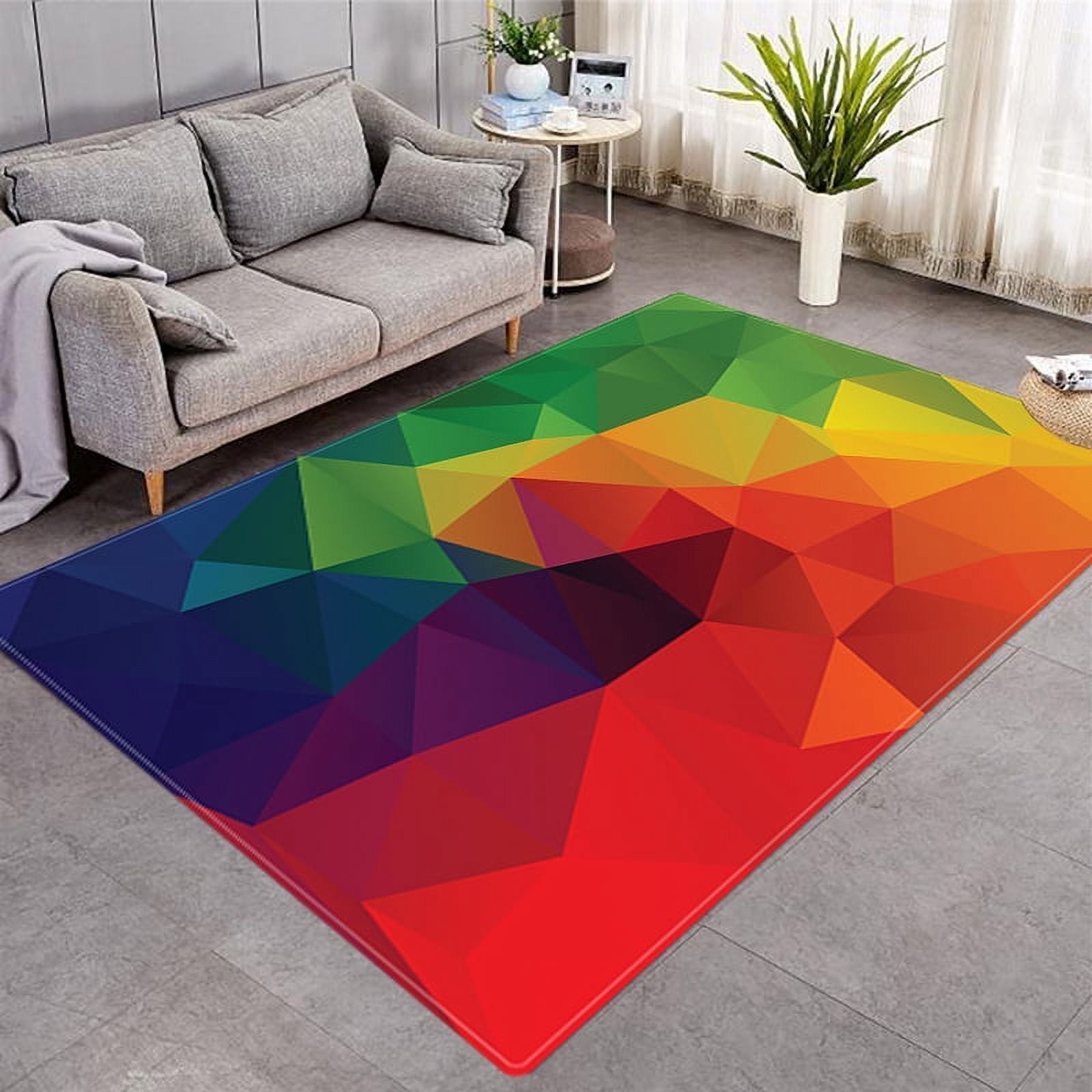 Area Rug Carpets For Living Room Modern Geometric 3D Printed Rugs For ...