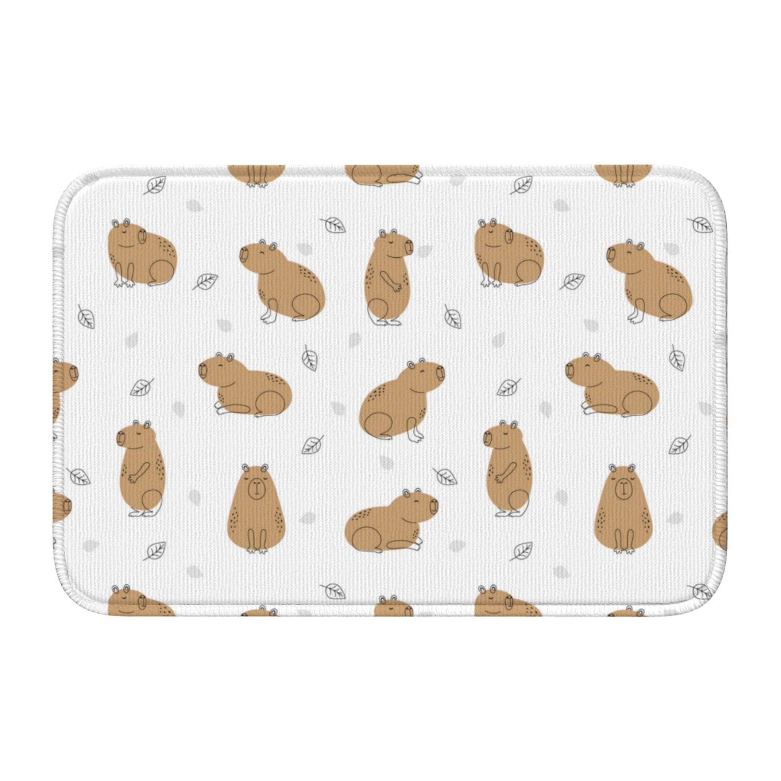 Area Rug Door Mat Indoor Outside Entrance, Capybaras White Outdoor Rug ...