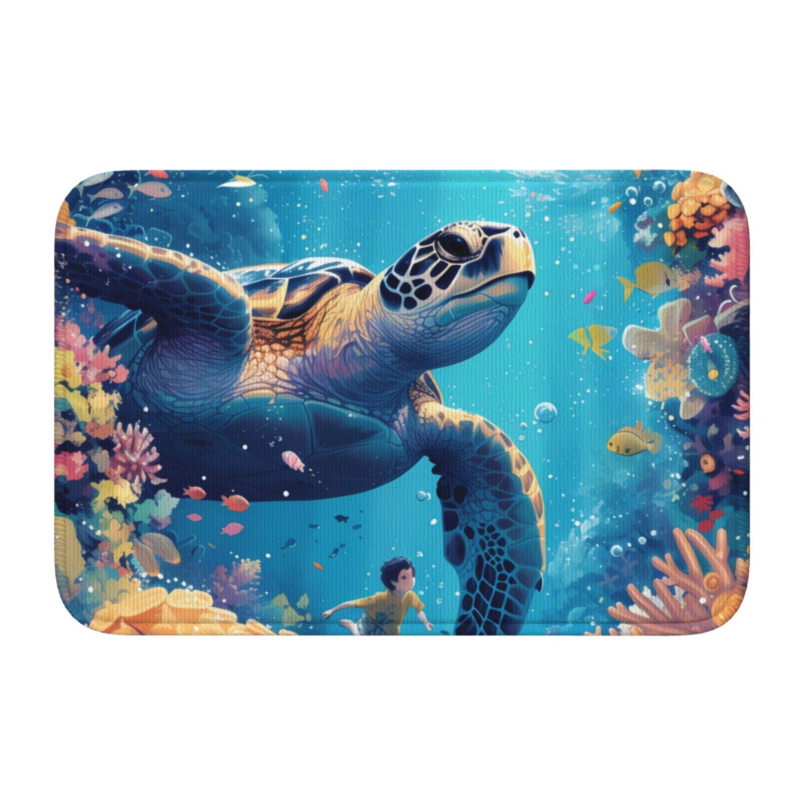 Area Rug Door Mat Indoor Outside Entrance, Colorful Underwater Plant ...