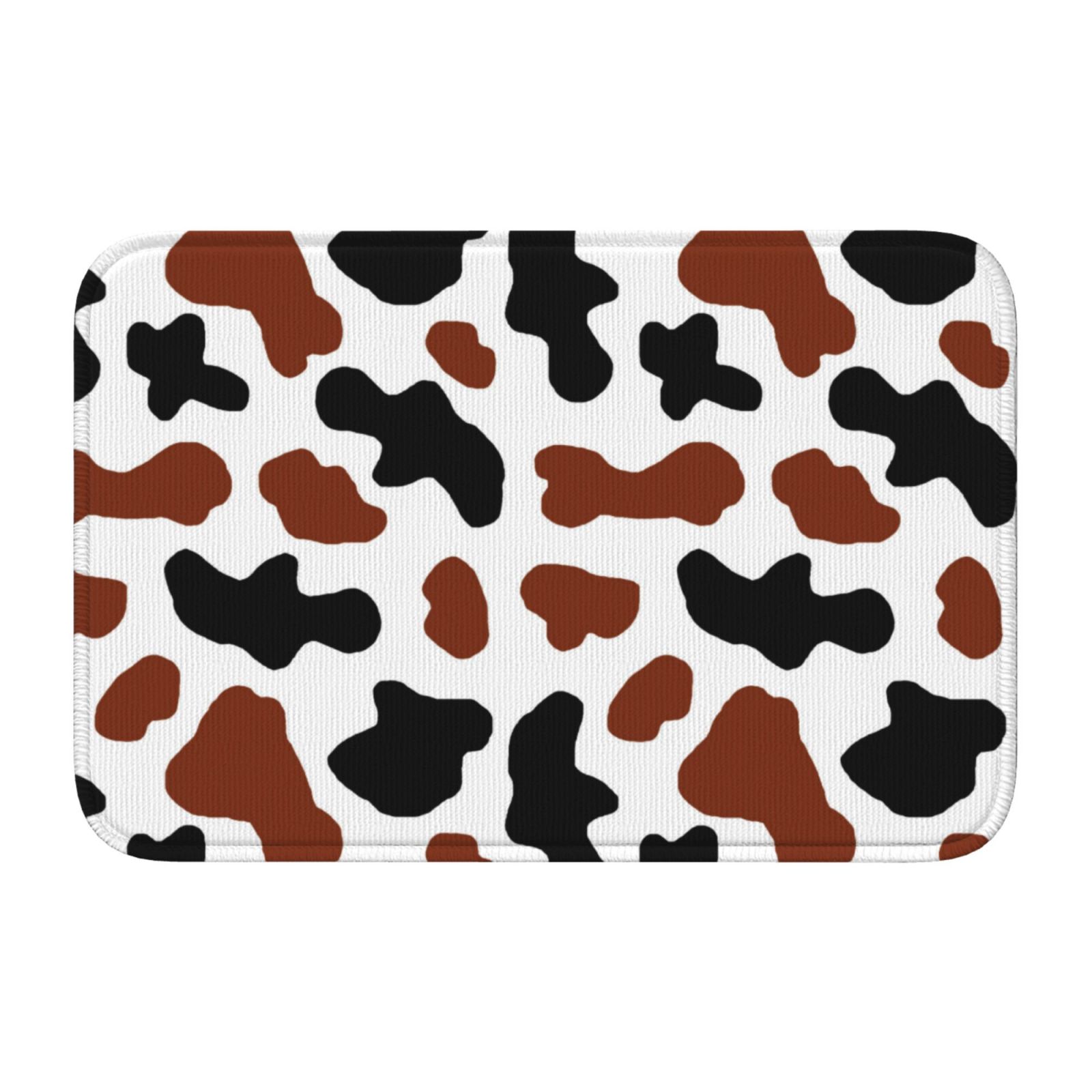 Area Rug Door Mat Indoor Outside Entrance, Cowboy black brown cow print ...