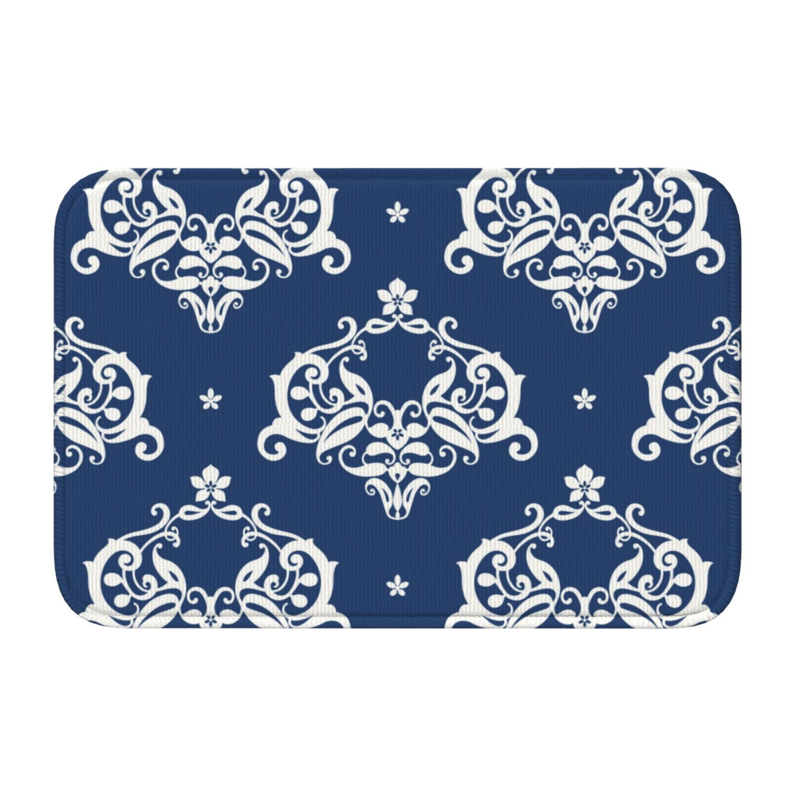 Area Rug Door Mat Indoor Outside Entrance, Traditional vintage navyblue ...