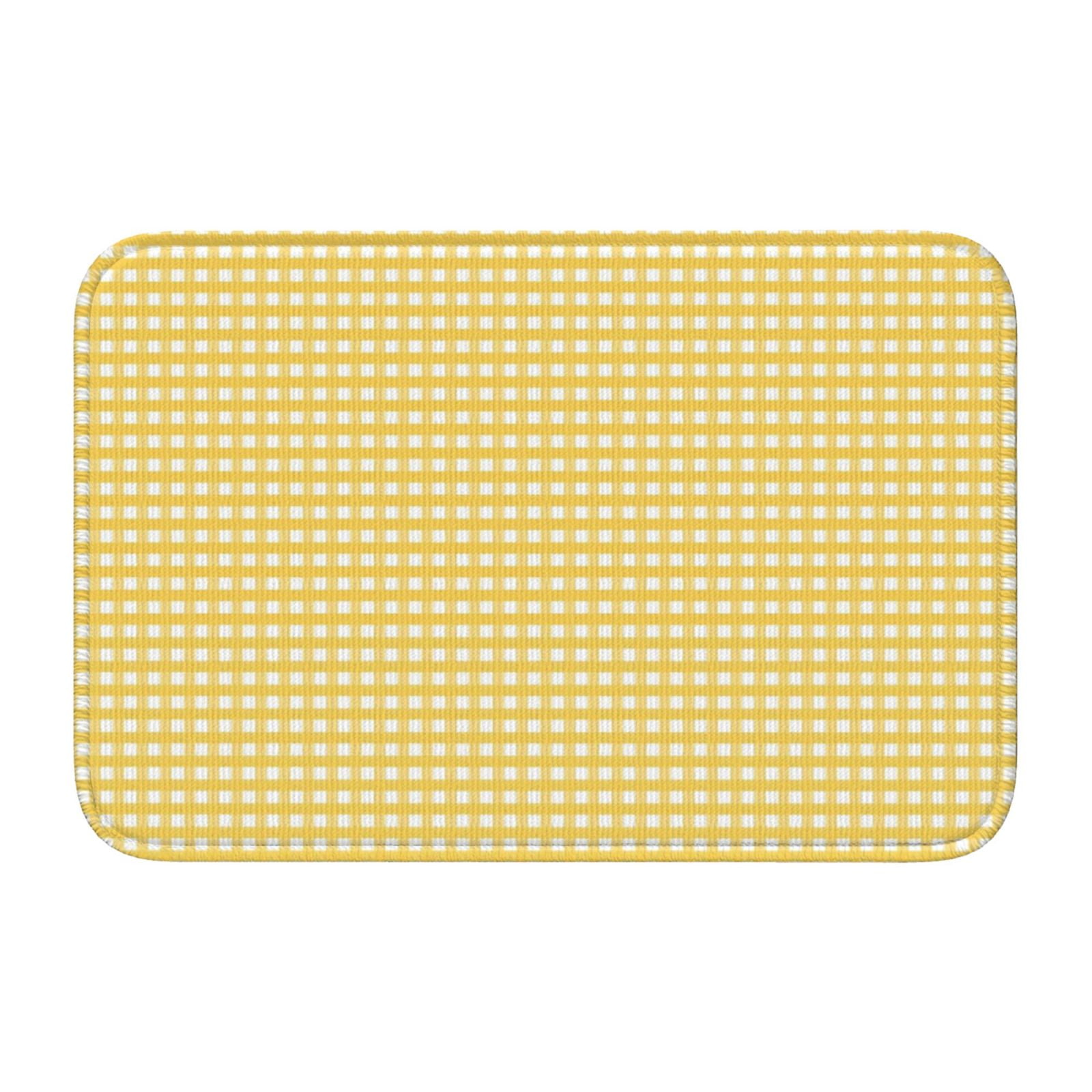 Area Rug Door Mat Indoor Outside Entrance, Yellow Gingham Outdoor Rug ...