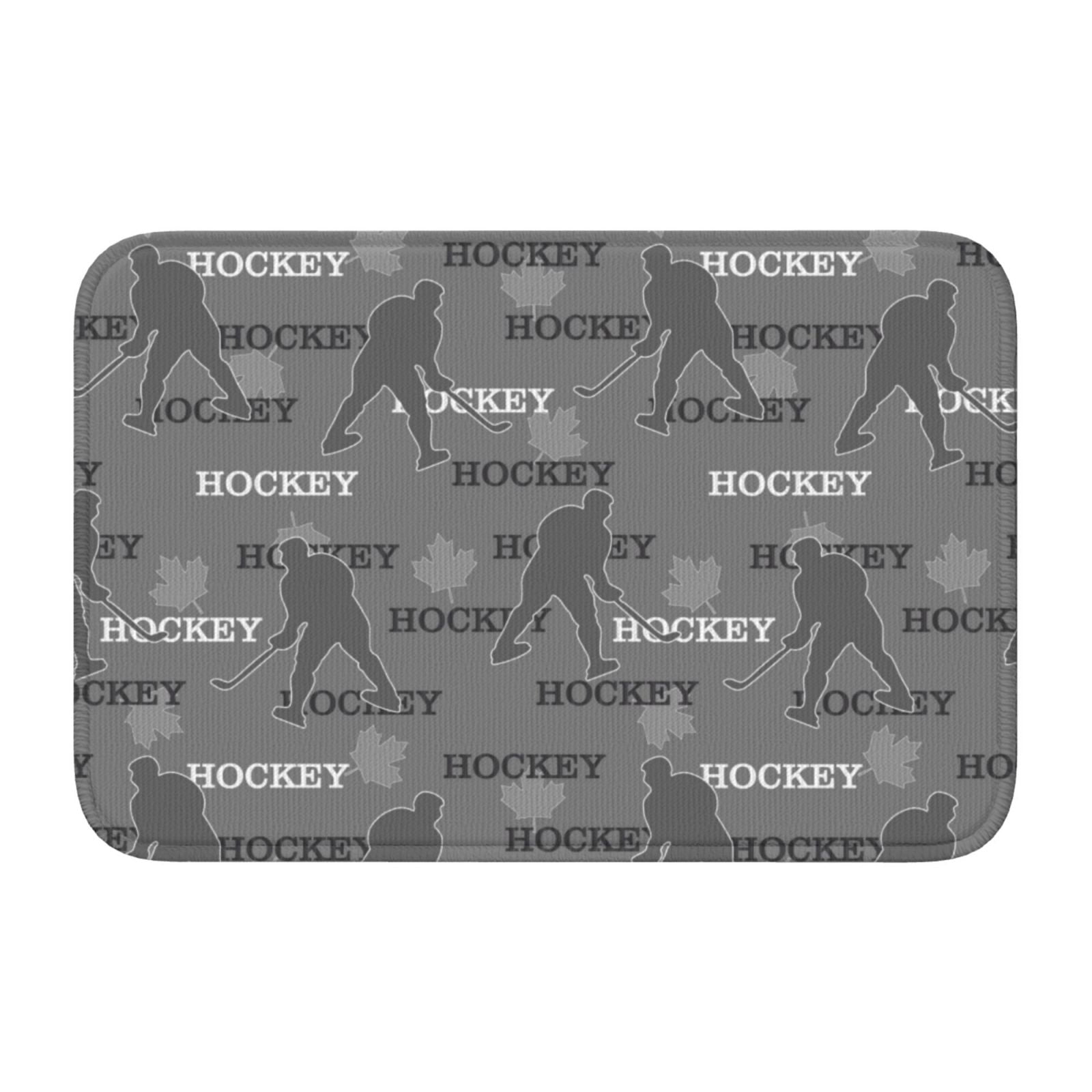 Area Rug Door Mat Indoor Outside Entrance, grey hockey players cool ...