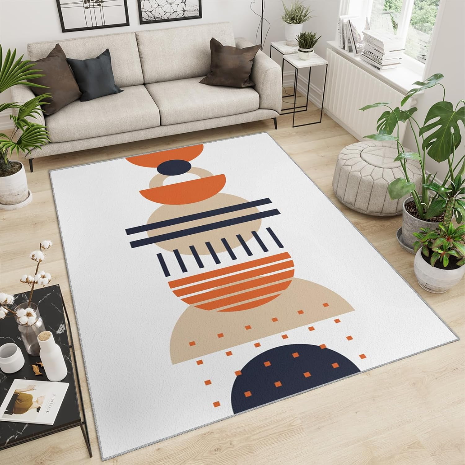 Area Rug Entryway Abstract Art Rug, Modern Minimalism Rug for Living ...