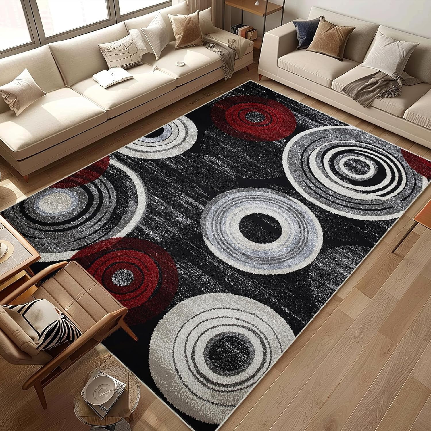 Area Rug Entryway Circles Geometric Mat Modern Geometry Area Rug ...
