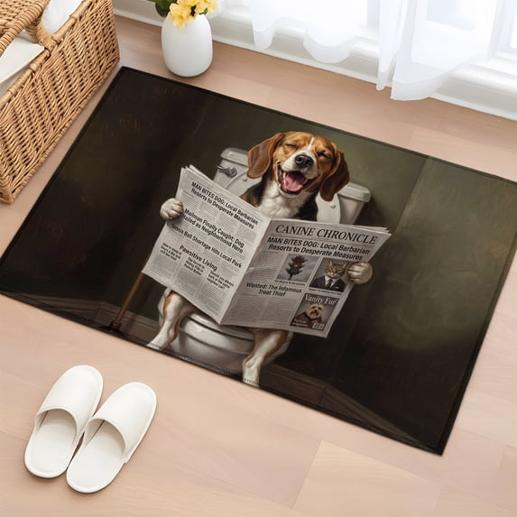 Area Rug Funny Dog Reading Newspaper Soft Rectangle Area Rugs Washable ...